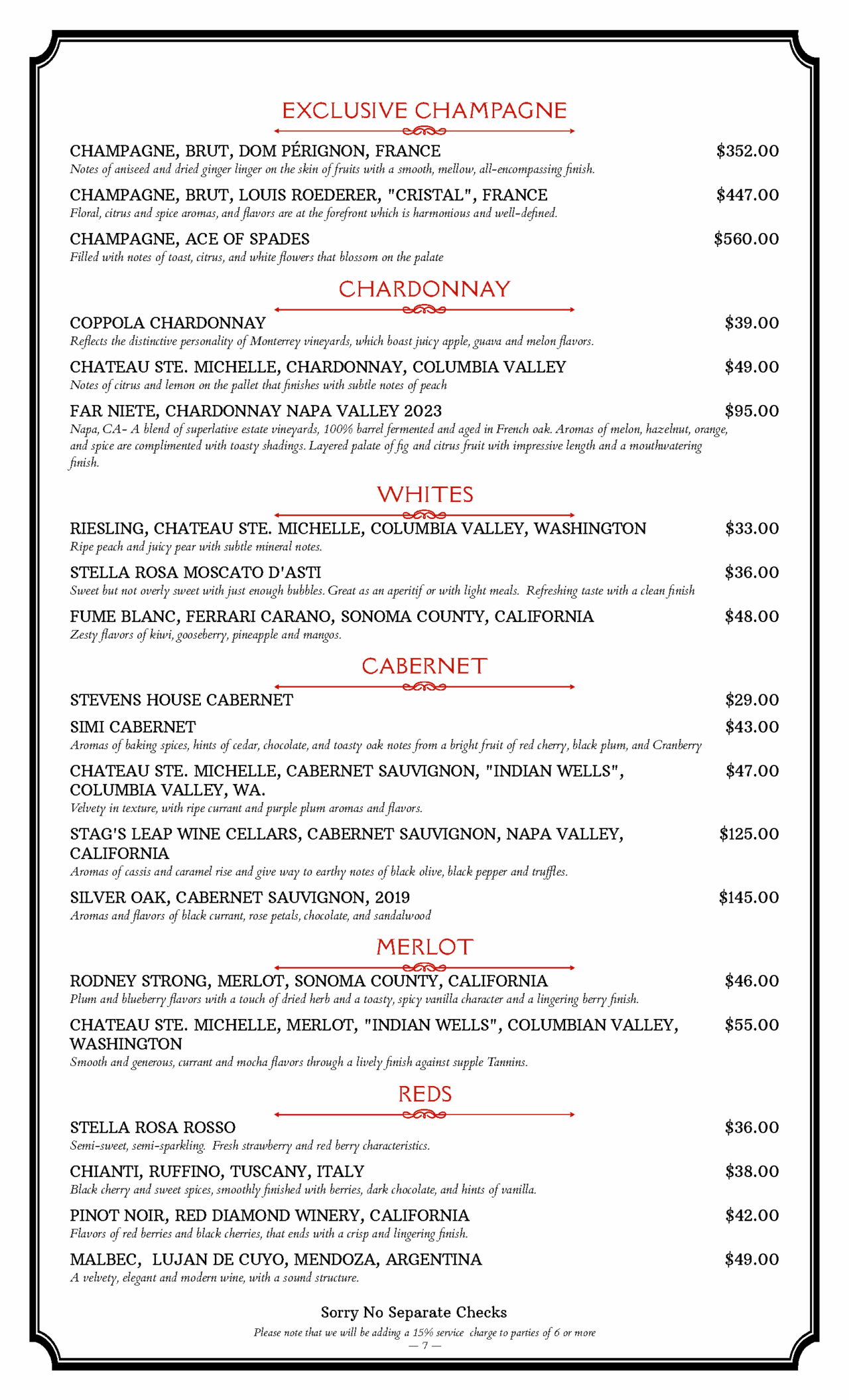 Menu | Stevens